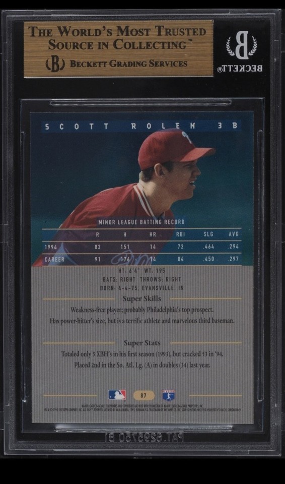 1995 Bowman's Best #B87 Scott Rolen RC BGS 9.5 GEM Mint rookie | eBay