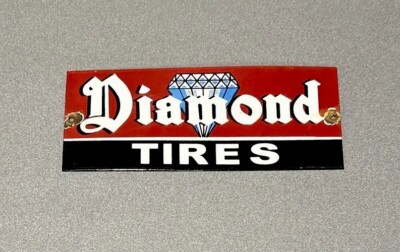 VINTAGE 12” DIAMOND TIRES ORCELAIN SIGN CAR GAS OIL TRUCK | eBay