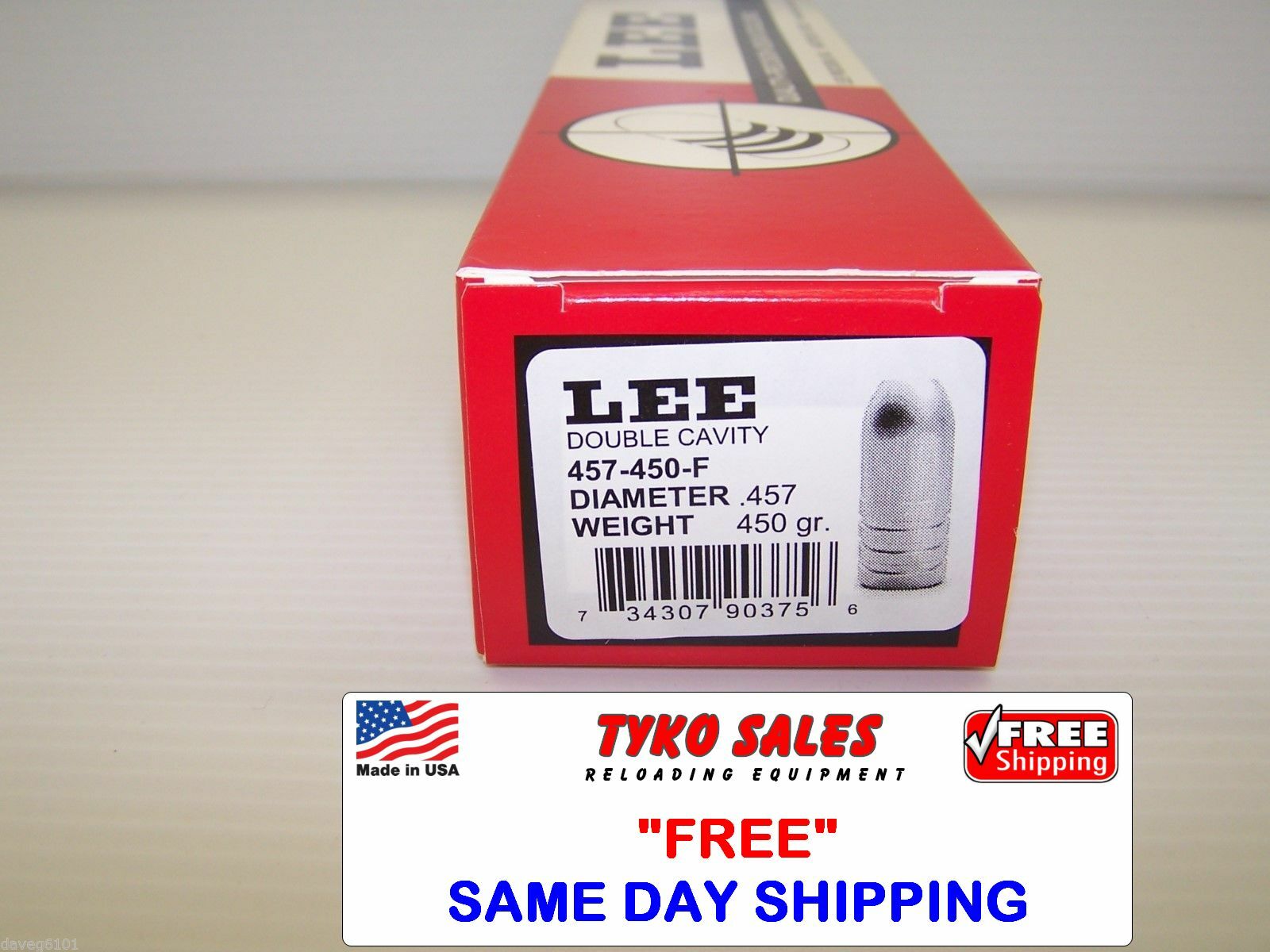 LEE 90375 * LEE 2-CAVITY MOLD 457-450-F * .457 DIA * 450 GR * 90375 ...