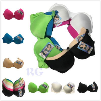 6 pcs Women Ladies Plain Underwired Light Padded Bra Size 30A-42D | eBay