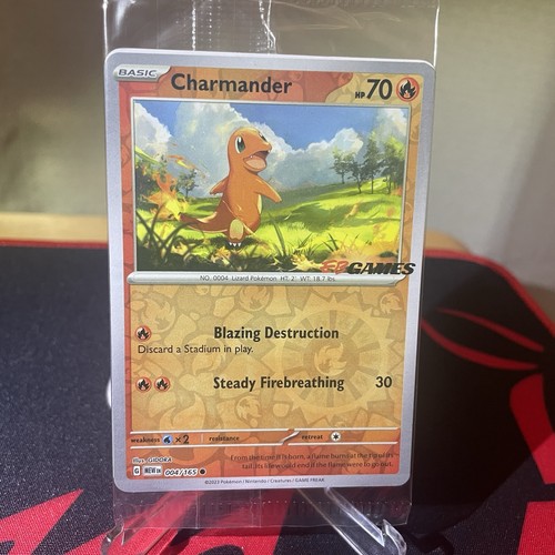 Charmander Pokemon Scarlet and Violet 151 EBGames Stamped Promo 004/165 ...