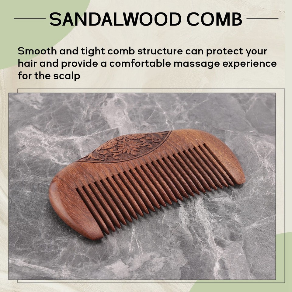 1X( Comb Sandalwood Super Narrow Dent Wood Combs Static Lice2304 | eBay ...