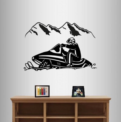 Wall Vinyl Decal Snowmobile Mountains Extreme Sports Winter Art Sticker ...