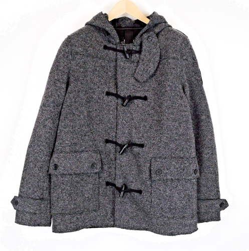REPLAY MEN`S Coat M Grey Wool Hooded Snap Long-Sleeve | eBay