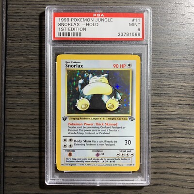 1999 Pokemon Jungle Snorlax #11 Holo PSA 9 1st Edition | eBay