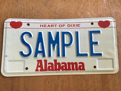 1986 Alabama SAMPLE License Plate Tag | eBay