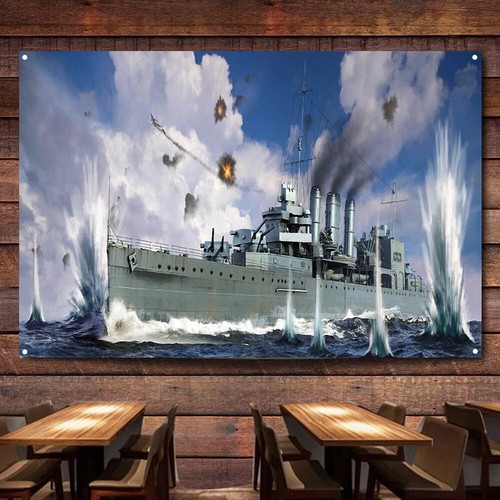 HMS Cornwall Cruiser Poster Hanging Flag Warship Wall Art Banner Room ...