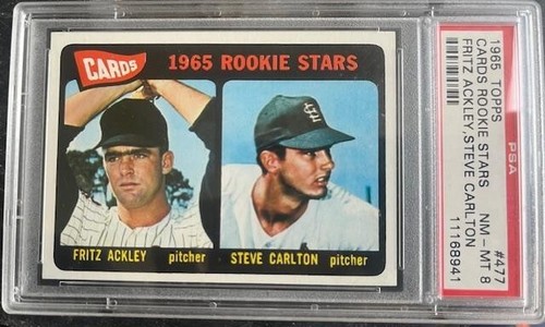 1965 Topps #477 Steve Carlton Rookie Card RC HOF PSA 8 NM MINT 11168941 ...