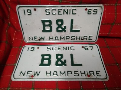 NH Vanity License Plate Vintage 1967 Or 1969 Blessed And Lucky B&L | eBay