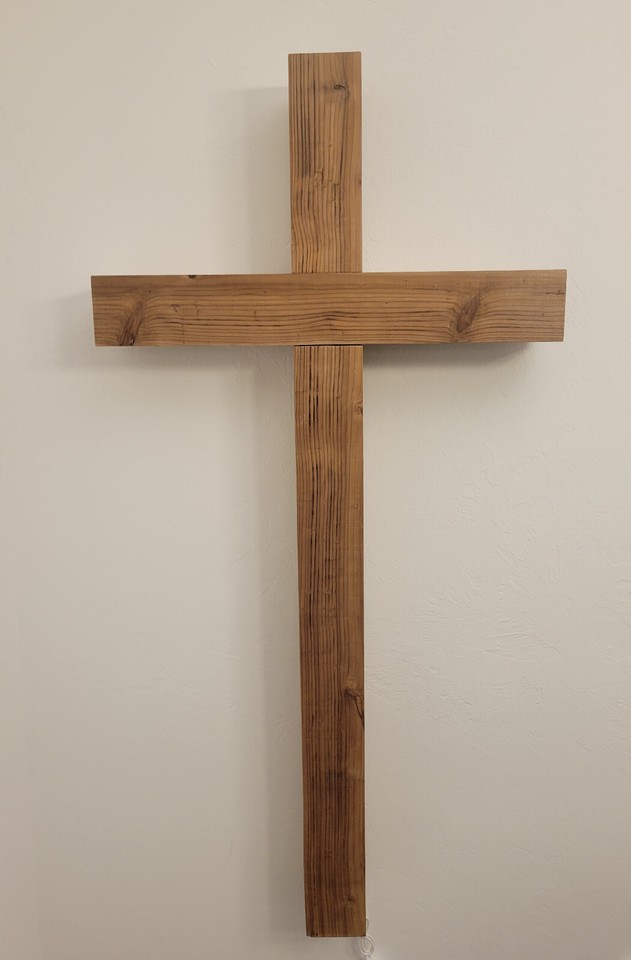 Wood Cedar Cross LED Light-UP Backlit Church Wall Mount Handmade Large ...