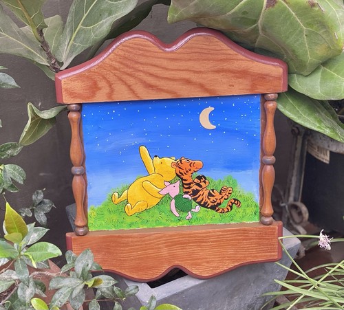 Winnie The Pooh Acrylic on Wood Inspired Night Sky Looking at Stars ...