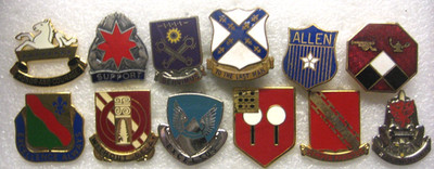 US Army Pin DI Crest lot of 12 pins crests, 3 pin back | eBay