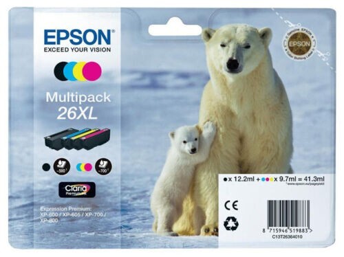 Original Epson 26XL Multipack Ink Cartridge T2636 for XP-510 XP-610 ...