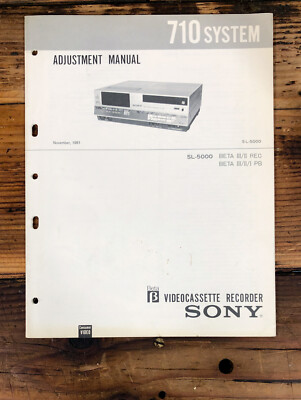 Sony 710 System BETA SL-5000 Beta Player Adjustment Manual *Original ...