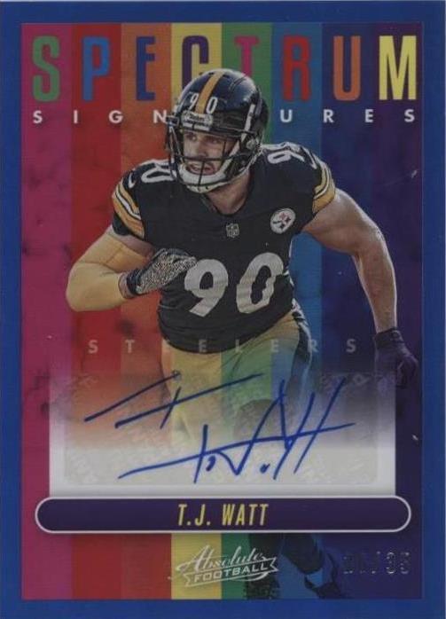 2023 Panini Absolute - Spectrum Signatures T.J. Watt #SPEC-TJW Blue /35 ...