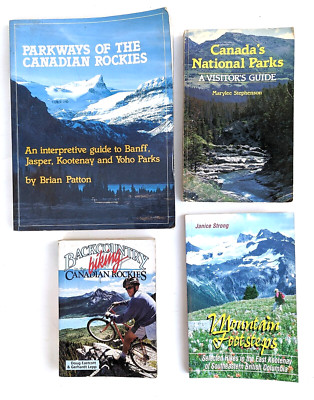 Lot of 4 books on the Canadian Rockies, parks, hiking & biking trails ...