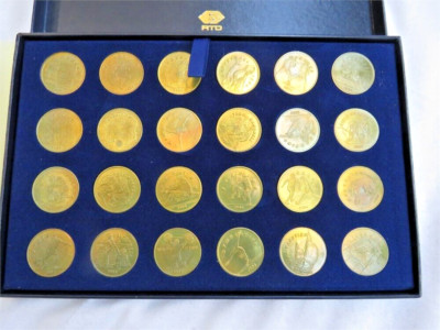 1984 Los Angeles Olympiad Commerative Olympic RTD Coin/ Token Set (24 ...