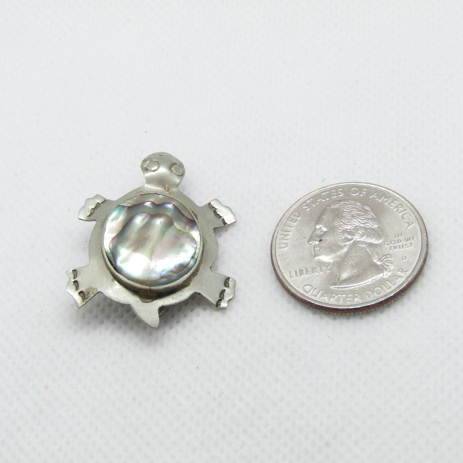 Beautiful Silver Abalone Shell Turtle Brooch K650 - Gem