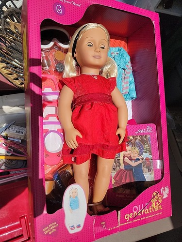 Our Generation Battat Doll 18 inch Blonde Ginger Green Eyes W Eye Mask ...