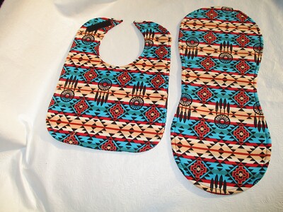 Handmade By Me Infant Toddler Bib and Burp Pad Set. Geometric Dream ...