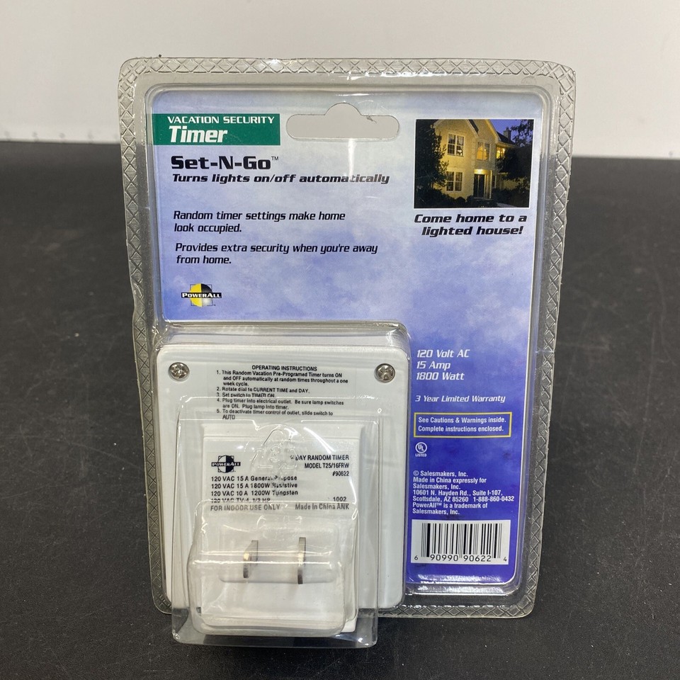 TimerMatic Set-N-Go Auto Light Timer Vacation Security Timer 4 Presets ...