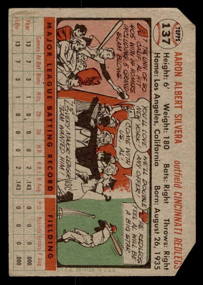 1956 Topps Baseball #137 Al Silvera PR *h1 | eBay