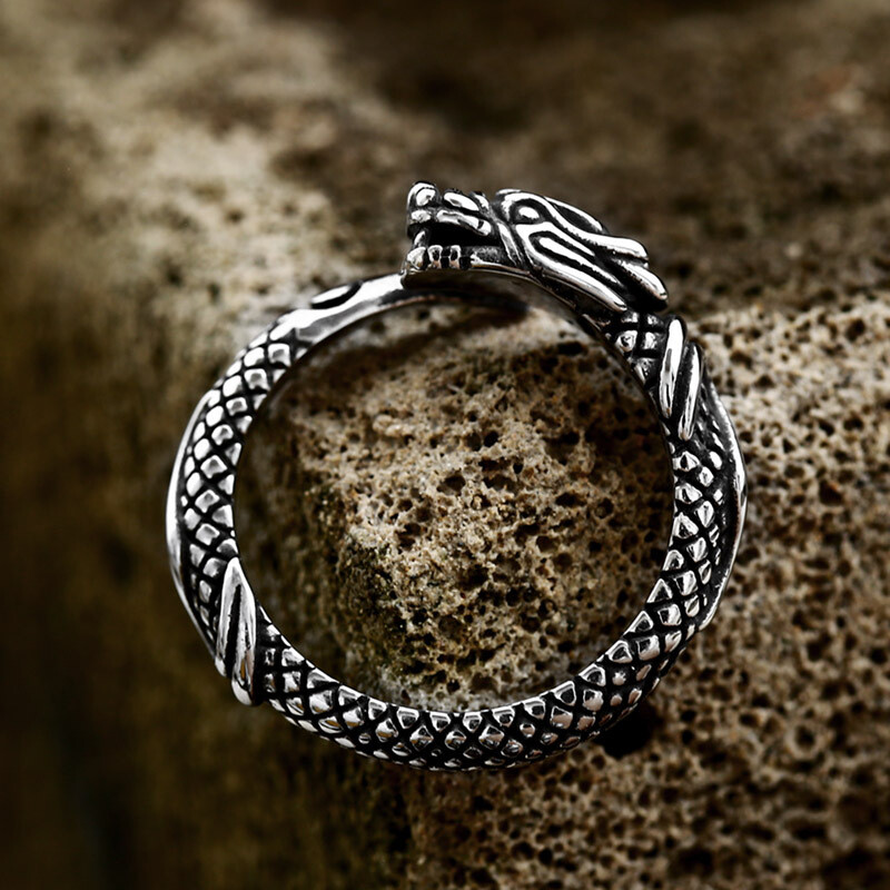 Vintage Tribal Dragon Wedding Pinky Ring Stainless Steel Men's Women's ...