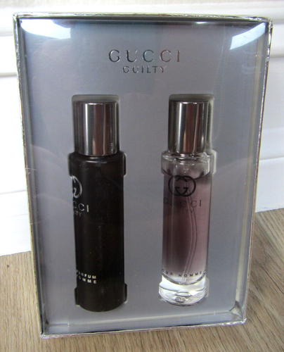NEW GUCCI GUILTY MENS POUR HOMME 2 EAU DE PARFUM GIFT SET .5 FL OZ ...