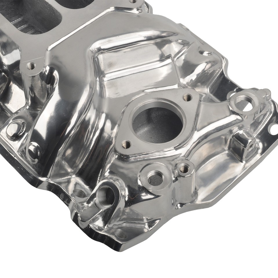 Intake Manifold Dual Plane Polish Aluminum For SBC Small Block Chevy ...
