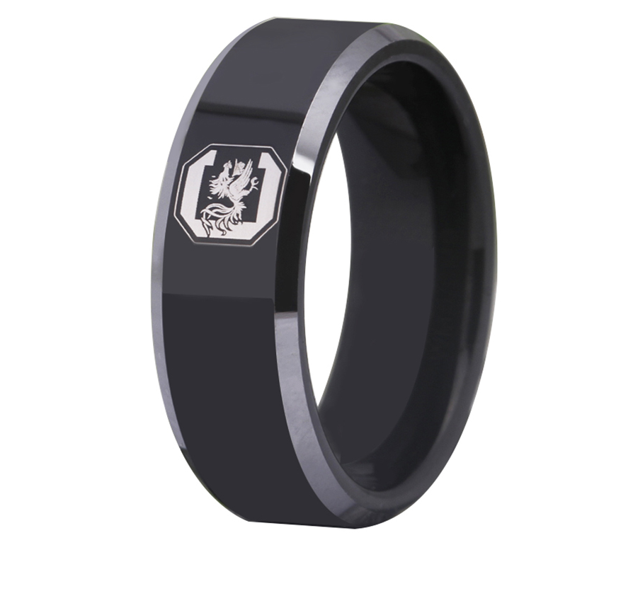 New South Carolina Gamecocks Black Tungsten Steel Ring Sizes 6 7 8 9 10 ...