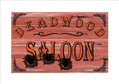 Wild West Cowboy Vintage Retro Style Sign Saloon Gunsmith Jail Spurs ...