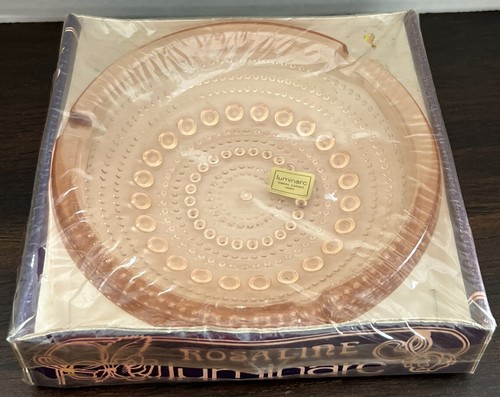 Vintage NEW Box Luminarc Rosaline Pink Glass Ash Tray 5.5” Round Made ...