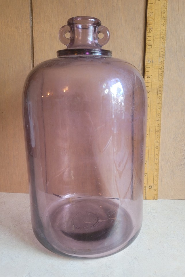 Early 1900's Large Purple Jug Amethyst Glass Bottle | eBay