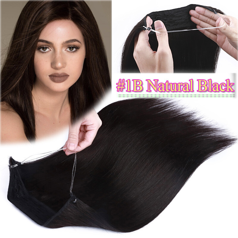 Balayage Line Weft Wire In Human Remy Hair Extensions Headband WAVY One ...