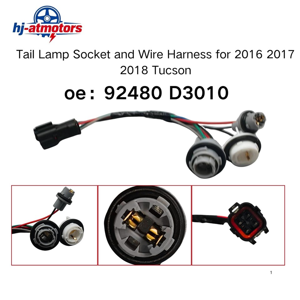 Tail Lamp Socket and Wire Harness 92480-D3010 For Tucson 2016-2018 2017 ...