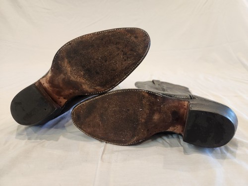 USA BLACK LEATHER WESTERN ENGINEER COWBOY BOOTS Style Size 11 | eBay