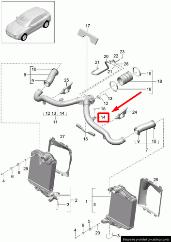 PORSCHE MACAN 95B Intercooler Pipe Spacer Bush 95B129381 95B.129.381 ...