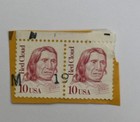 1987 Red Red Cloud Comme Native American US Postage Stamp Two Joined | eBay