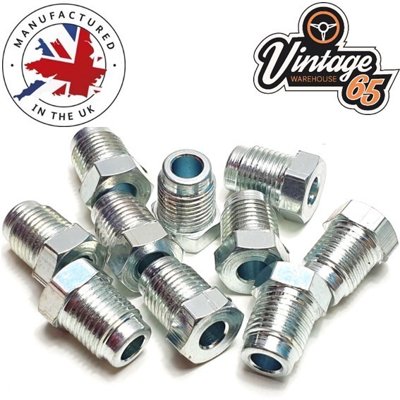 Brake Pipe Unions Nuts 10mm x 1mm DIN Metric For 3/16" Brake Pipe x 10 ...