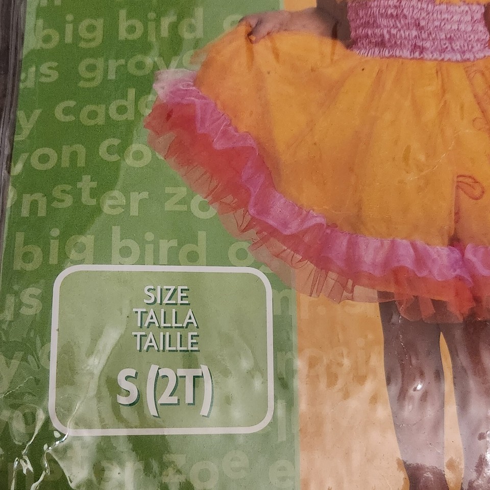 Sesame Street Frilly Big Bird Toddler Costume Halloween Dress-up S 2T ...