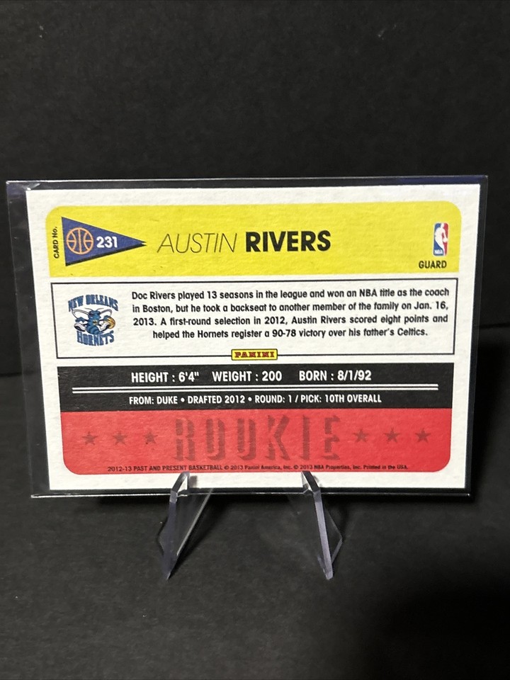 2012-13 Panini Past and Present #231 Austin Rivers Rookie Card Nuggets ...