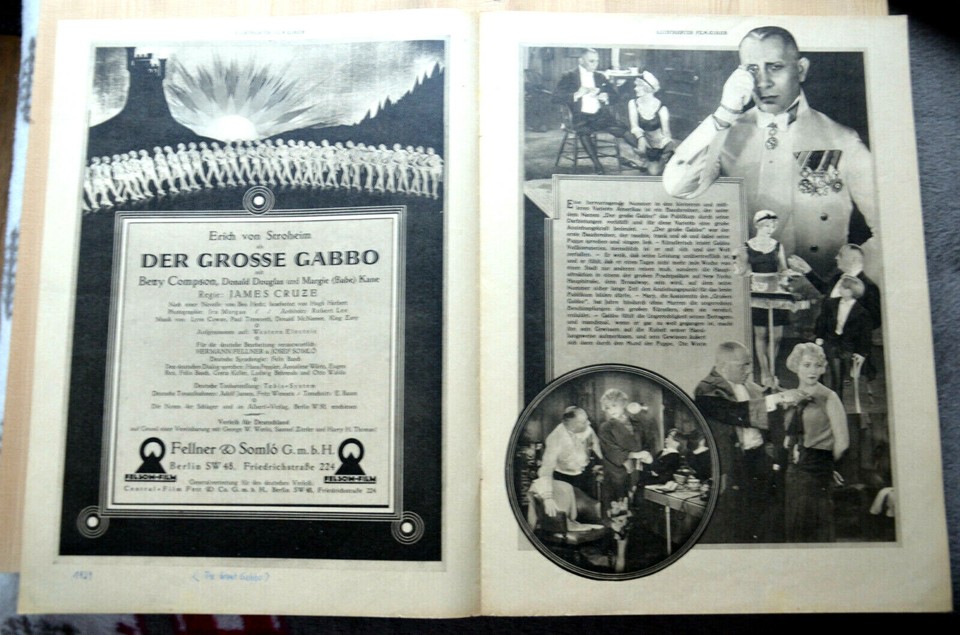BFK 1406 Film Program The Great Gabbo Erich Von Stroheim | eBay