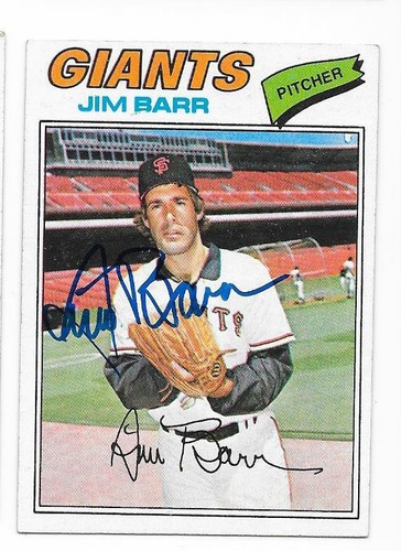 JIM BARR 1977 TOPPS AUTOGRAPHED SIGNED # 609 SAN FRANCISCO GIANTS | eBay