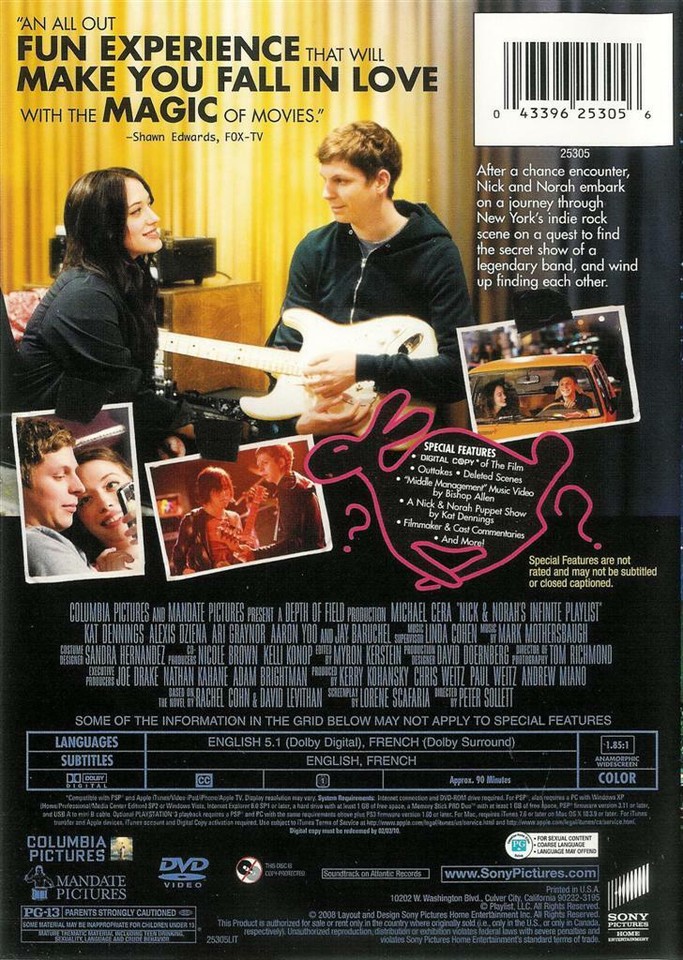 Nick and Norah's Infinite Playlist - Michael Cera Kat Dennings - DVD WS ...