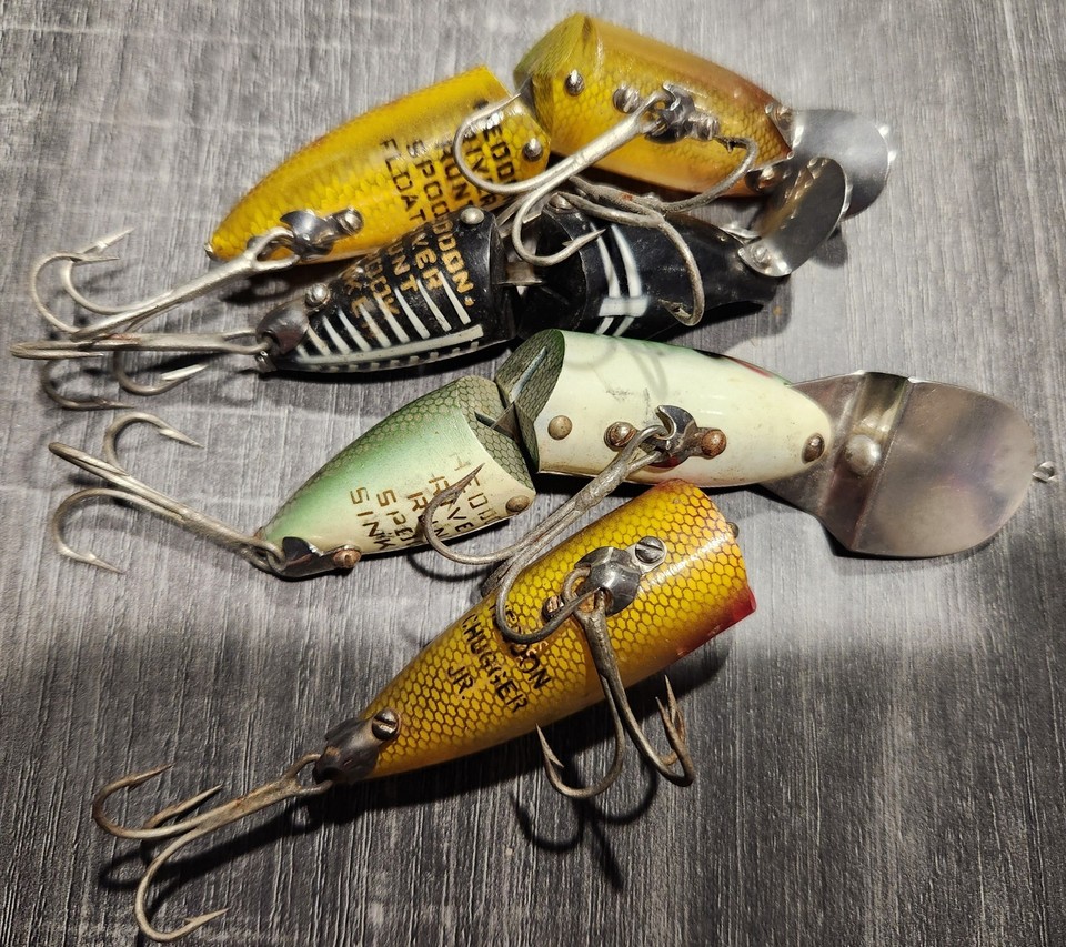 14 Vintage Heddon Lures River Runt Vamp Deep Diver Floater Tadpoly Zara ...
