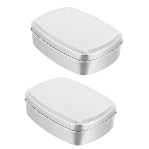 2 Pcs Aluminum Box Scent Small Square Travel Soap Case Tea Containers ...