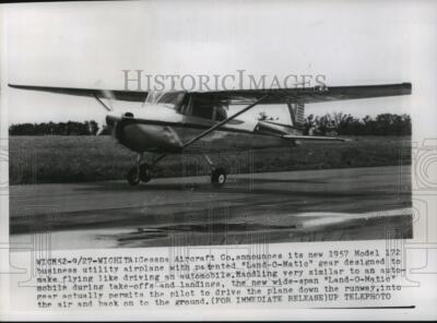 1956 Press Photo Cessna Aircraft's Model 172 Business Utility Plane in ...