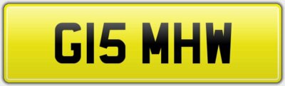 G15 MHW QUALITY 2 DIGIT PRIVATE DVLA REG NUMBER PLATE ALL FEES PAID MH ...