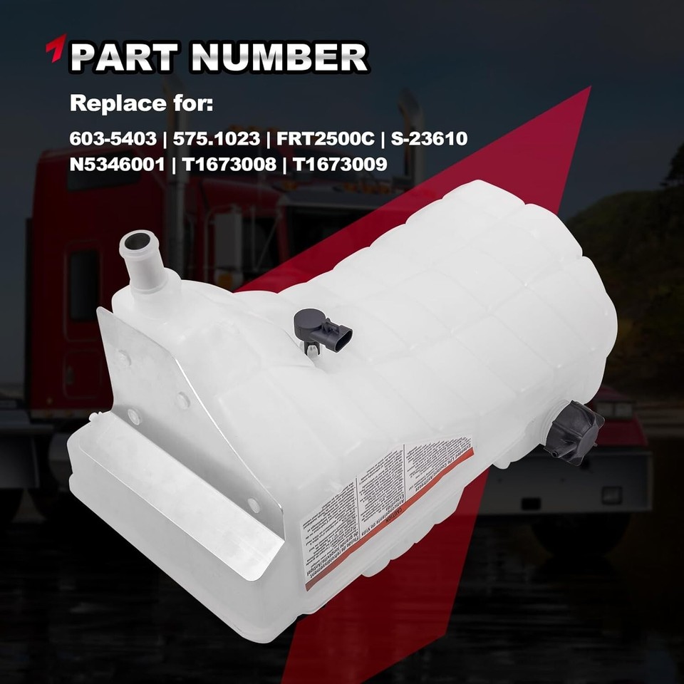 TEMSONE 603-5403 Front Engine Coolant Reservoir Kenworth/Peterbilt ...