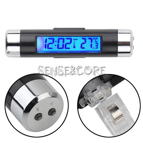 2 in 1 LED Digital Car Clock Thermometer Temperature Car LCD Backlight ...